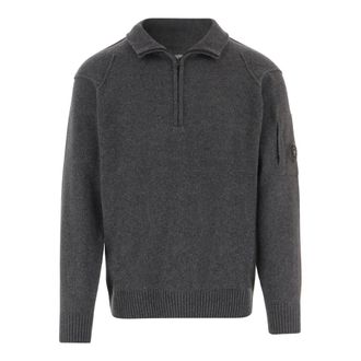 C.P. Company Pullover mit halbem Rei&szlig;verschluss aus Wollmischung - - Knitwear - Herren - Grau - 2XL