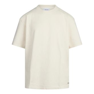 Amish T-shirt basique &agrave; col rond c&ocirc;tel&eacute; - Homme - Tops - Blanc - Taille: M