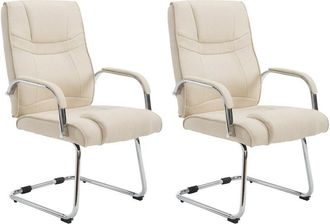 Clp 2er Set Freischwinger Attila Stoff creme
