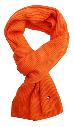 Tommy Hilfiger Schal Strickschal Cotton Cashmere Scarf Orange Thunder