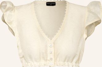 Kinga Mathe Kinga Mathe Dirndlbluse Kiki Mit Leinen Und Volants weiss