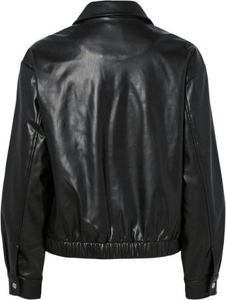 Pieces Lederimitatjacke PCVERA BOMBER JACKET NOOS WB PU mit Umlegekragen