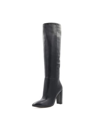 Queen Helena K2010 Damen-Stiefel, kniehoch, spitz, elegant, l&auml;ssig, mit einfachem Absatz, bequem, ohne Verschluss, K2028 Schwarz PU, 39 EU