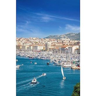 Ceanothe Tableau sur toile c&ocirc;te Marseille 45x65 cm D&eacute;coration Murale Art D&eacute;coratif Muraux Peinture Imprim&eacute;e en HD Salon Chambre Bureau Bois de For&ecirc;t FSC Fabriq