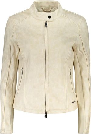 Desigual Femme, Vestes, Blanc, Taille: 40 FR Veste &agrave; col mao
