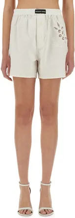Marine Serre Upcycled Cotton Shorts - White