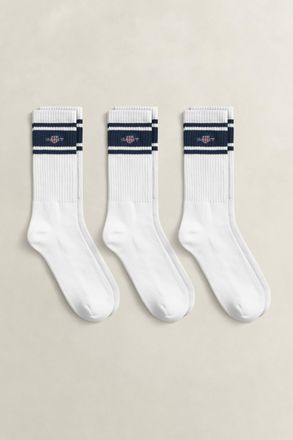 GANT Herren Shield Sportsocken im 3er-Pack (43-45) Wei&szlig;