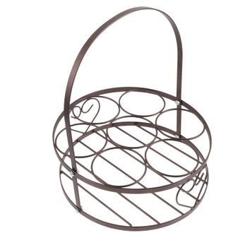 BESPORTBLE Tragbarer Bierflaschenhalter Edelstahl Metall Bierflaschenregal Runder Flaschentr&auml;ger Kompakt F&uuml;r K&uuml;che Und Bar