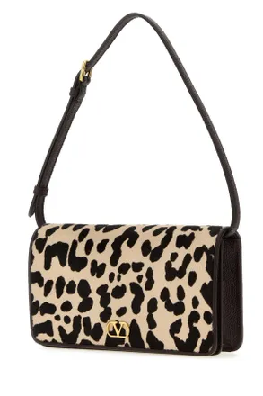 Valentino Garavani Womens Printed Calf Hair Mini Vlogo Signature Shoulder Bag Naturaletestadimorooakbrown Leather - Bos Taurus Borse A Mano