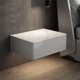 Generic Schwebender Nachttisch, Nachttisch Mit Schubladen Und Ger&auml;Uschloser Gleitschiene, Leicht Zu Reinigen for Schlafzimmer, Arbeitszimmer