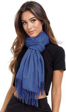 Glamexx24 Schal Damen Winterschal Gef&uuml;hl Langer Schal mit Fransen Baumwolle Warm Herbst Winter Unifarben Deckenschal und T&uuml;cher 200 x 74 cm