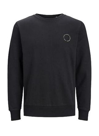 Jack & Jones Jack & Jones JJTHIBA Sweat &agrave; col Rond, Noir/imprim&eacute; : Fluo, L