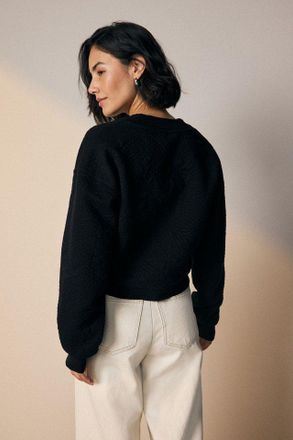 Next Strickjacke Strickjacke mit Knopfleiste und weiten &Auml;rmeln (1-tlg)