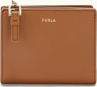 Furla Nuvola Kompaktes Portemonnaie Brandy Braun Claris Lux-kalbsleder Mit Intarsie Damen