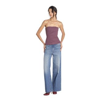 Federica Tosi Femme, Tops, Violet, Taille: 36 FR Bustier Top