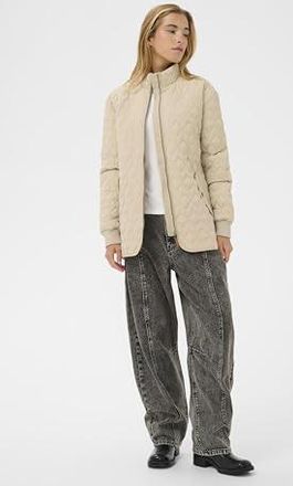 Kaffe Womens Jacket Quilted High Neck Regular Fit Below Hip Length Zipper