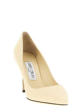 Jimmy Choo London Womens Romy Pump Yellow Leather Polyester Spandex