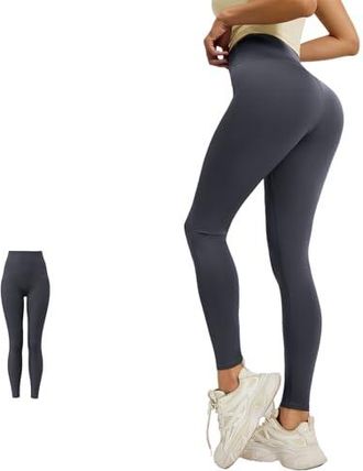 Generic Legging taille haute pour femme, contr&ocirc;le du ventre, doux comme du beurre, non transparent, pantalon de yoga pleine longueur pour entra&icirc;nement, course