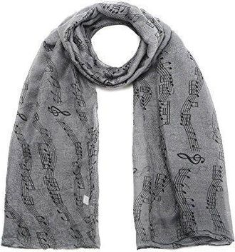 World of Shawls Musique Écharpe Imprimée Notes De Musique Classique Mozart Style Crochet Croche (note De Musique) Écharpe Mode Pour Femmes Enveloppant Écharpes - Arge