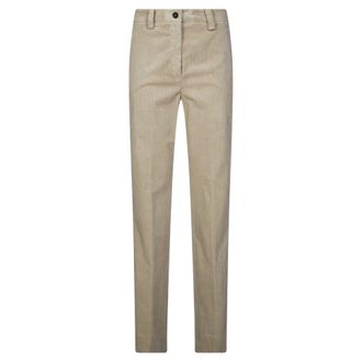 Antonelli Rubiera Pantalone Velluto - Femme - Pantalons - Beige - Taille: 34 FR