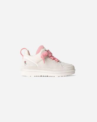 UGG Lowmel Love 25 f&uuml;r Kinder in White, Gr&ouml;&szlig;e Wildleder/Textil