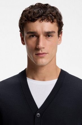 HUGO BOSS Strickjacke Avac mit Schurwolle, Regular Fit, zeitloses Design