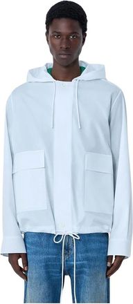 Lacoste Homme, Vestes, Blanc, Taille: S/M Runway Hooded Poplin Jacket
