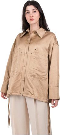 Dorothee Schumacher Femme, Blouses et Chemises, Beige, Taille: 36 FR Veste Beige Slouchy Coolness
