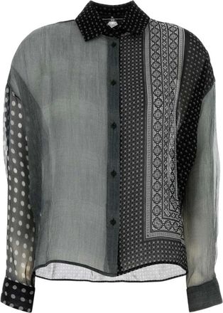 Ermanno Scervino Femme, Blouses et Chemises, Multicolore, Taille: 38 FR Printed Crepe Shirt