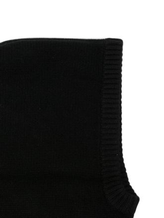 Soft Goat Cashmere Ribbed-Knit Balaclava - Black