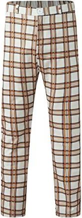 Generic Pantalon de loisirs pour homme avec motif &agrave; carreaux - Pantalon de costume pour homme - Coupe ajust&eacute;e - Respirant - Pantalon chino ample - Pantalon lo