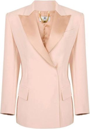 Elisabetta Franchi Doppelreihige Cr&ecirc;pe-Jacke - - Jackets - Damen - Rosa - S