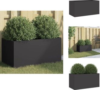 vidaXL Vidaxl - Jardini&egrave;re noir 62x30x29 cm acier - Jardinier Noire - Pot De Fleurs Ext&eacute;rieur - Jardini&egrave;re Acier - D&eacute;co Jardin - Balcon Decoration