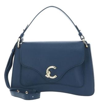 Coccinelle Cuir sac &agrave; &eacute;paule bandouli&egrave;re sac &agrave; main C-Me Grained Leather Handbag Deep Blue bleu
