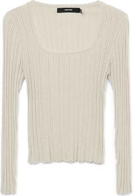 Vero Moda U-Neck Pullover Vmcecilie Ls GA Noos Pull à col Rond, Bouleau, M Femme