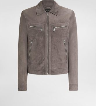 Dolce & Gabbana Jacke Aus Veloursleder - Mann M&auml;ntel Und Jacken Grau 46
