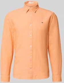 Tommy Jeans Regular Fit Freizeithemd aus Leinen-Baumwoll-Mix