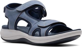 Clarks Damen Mira Bay Flache Sandale, Denim Blue Textile, 40 EU Weit