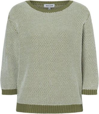 More & More Rundhalspullover Struktur-Pullover, 3/4 Arm