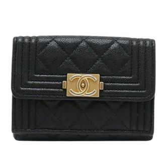 Chanel Pre-owned Boy Matelasse Small Flap Wallet - - Pre-owned - Damen - Schwarzk - ONE SIZE