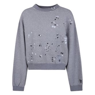 Miharayasuhiro Mihara Yasuhiro, Femme, Sweatshirts et sweats &agrave; capuche, Gris, Taille: 38 FR Pull Embelli