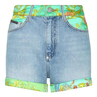 Philipp Plein Denim Shorts New Baroque - - Shorts - Damen - Blau - W26