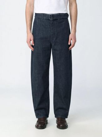 Christophe Lemaire Jean baggy &agrave; jambe large en denim de coton avec ceinture r&eacute;glable