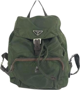 Prada unisex, Pre-owned, Vert, Taille: ONE Size Sac &agrave; dos en nylon Pre-owned