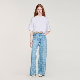 Sandro Weite Jeans mit Blumenprint