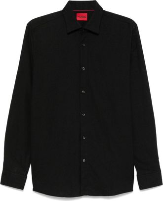 HUGO BOSS Flanellhemd aus Baumwolle - Schwarz