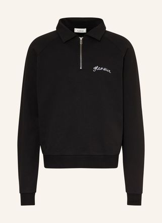Flaneur Fl&acirc;neur Sweat-Poloshirt Signature schwarz
