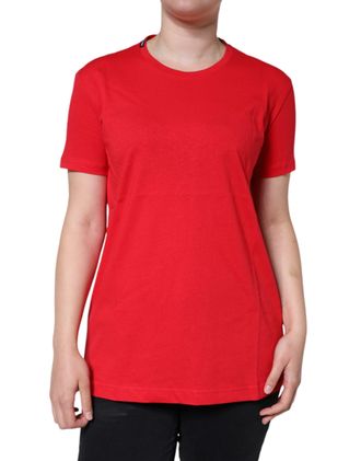 Dolce & Gabbana Womens Cotton Crew Neck T-Shirt Red