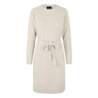 Pieces Damen Pccava O-Neck Knit Dress Noos Bc Kleid, Whitecap Gray, S EU