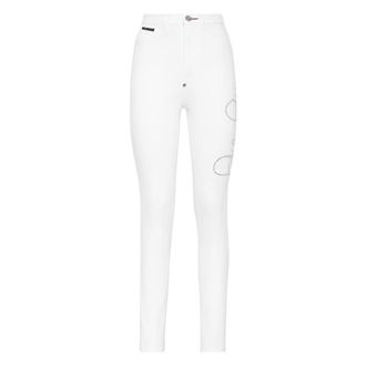 Philipp Plein Denim Super High Waist Jegging - - Jeans - Damen - Wei&szlig; - W26